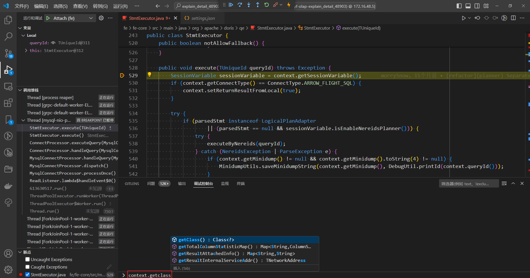 Visual Studio Code Debug Doris FE | 风拂榆杨
